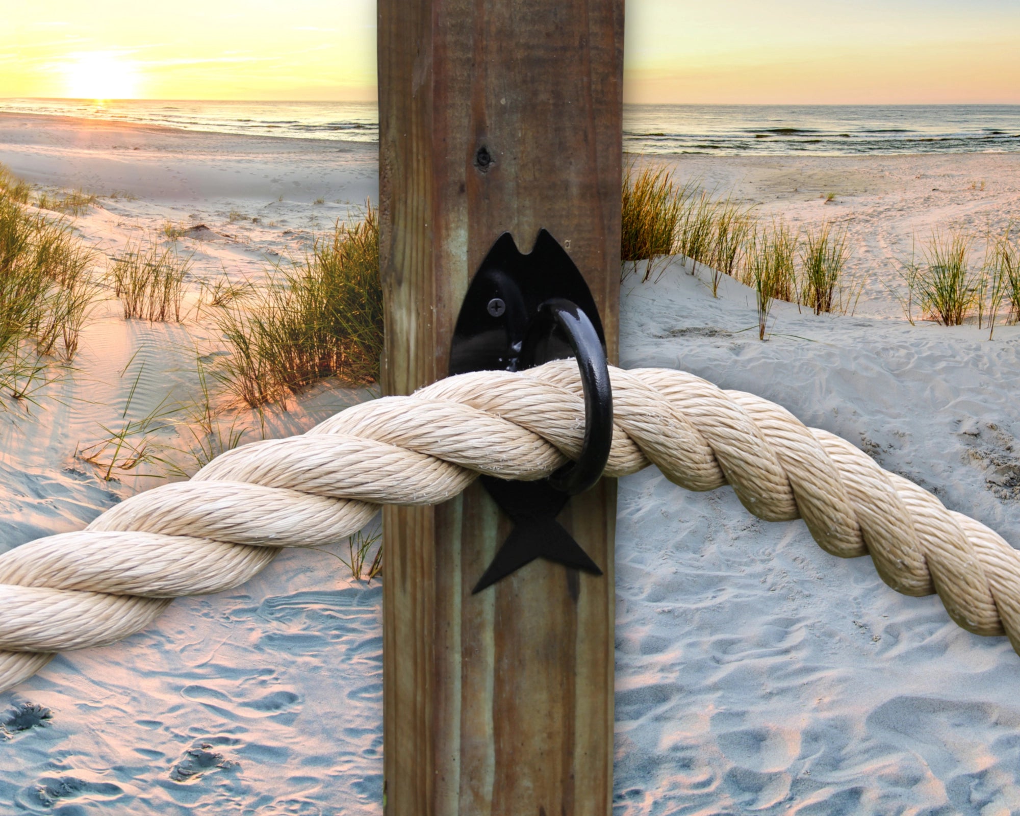 Fish Nautical Rope Fence Bracket | Madison Iron and Wood on www ...