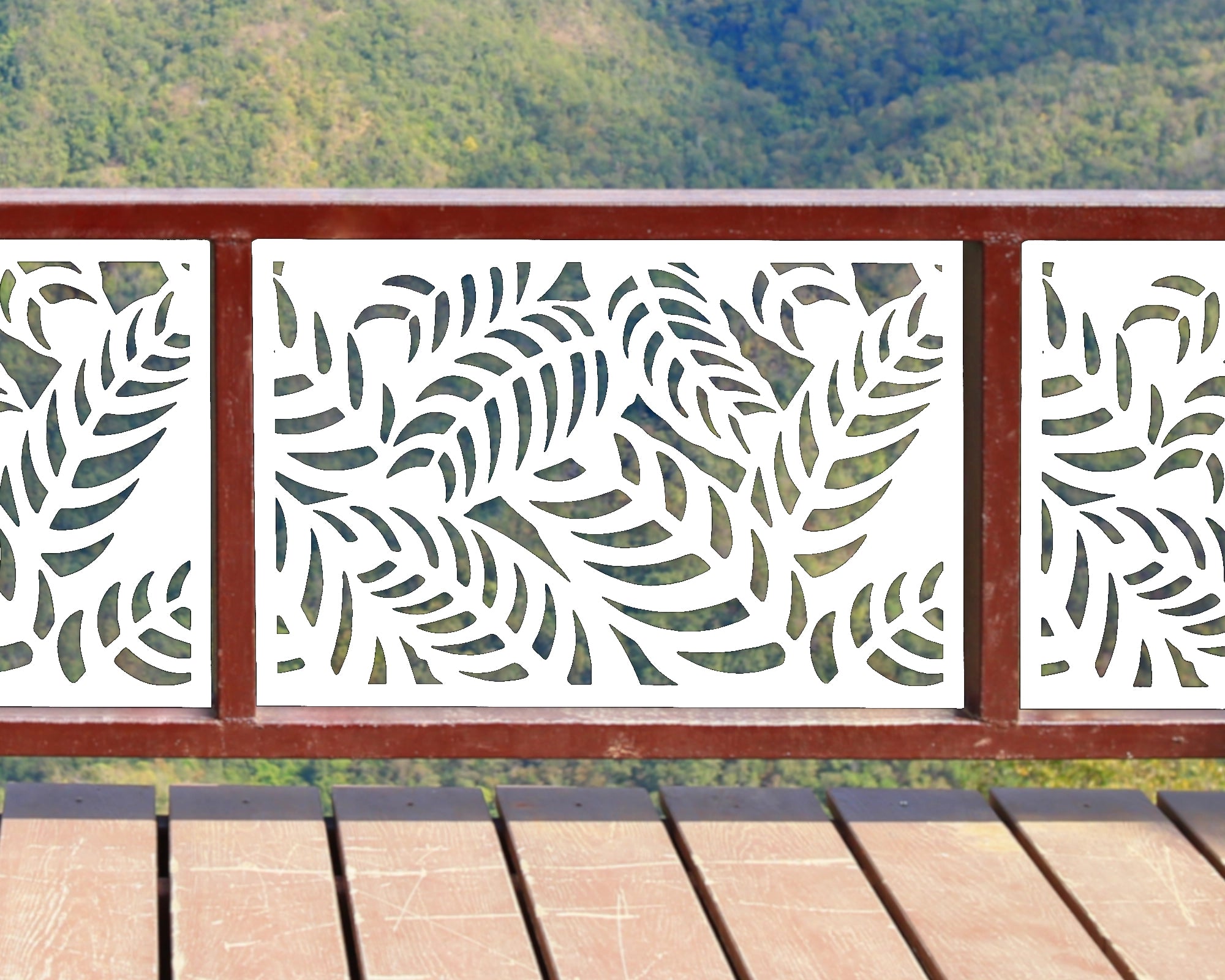 Budding Palm Leaf Pattern Fence/Gate Panel Insert - Exterior Plastics ...