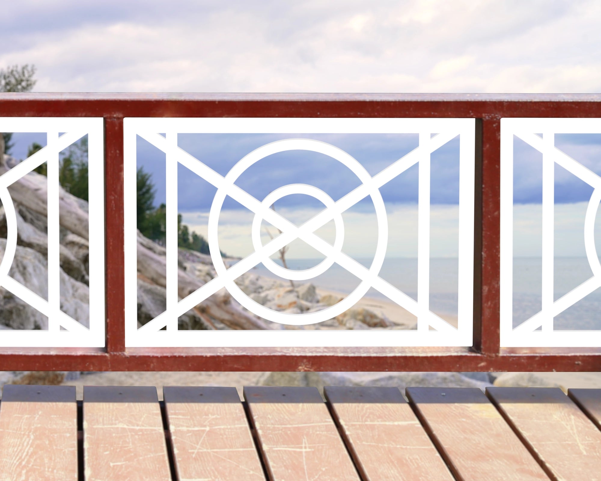 Nautical Design 1/2" Thick Fence Panel Insert, Durable Decorative and ...